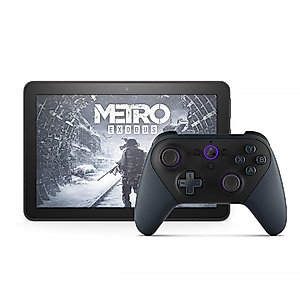 Fire HD 8 tablet Gaming Bundle including Fire HD 8 tablet (Black, 32 GB), Lockscreen Ad-Supported, 8" HD display, and Luna Controller, 2020 Release