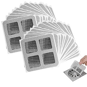 Pewosrid Disposable Hair Drain Stickers, 2024 Upgraded Disposable Drain Hair Catcher for Bathroom Laundry Bathtub Kitchen Sink Tub (3)