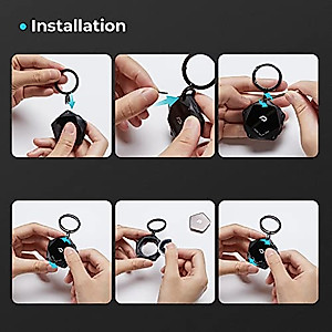PITAKA AirTag Holder with Key Ring, Easy Carrying AirTag KeyChain with Compact Multi Tools, [PitaTag for Multi-tool] Stainless Steel & Silicone Made