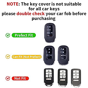 BE Key Fob Cover for Honda, Civic Silicone Key Protector with Keychain Compatible with Honda Accord Civic HR-V CR-V Pilot Sport SI EX EX-L Touring, Honeycomb Key Shell 5 Buttons Black + Red, 2PCS