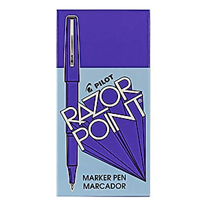 PILOT Razor Point Fine Line Marker Stick Pens, Ultra-Fine Point (0.3mm) Purple Ink, 12-Pack (11013)