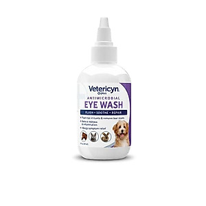 Vetericyn Plus Dog and Cat Eye Wash | Eye Drops for Dogs and Cats to Flush and Soothe Eye Irritations, Dog Tear Stain Cleaner, Safe for All Animals. 3 ounces