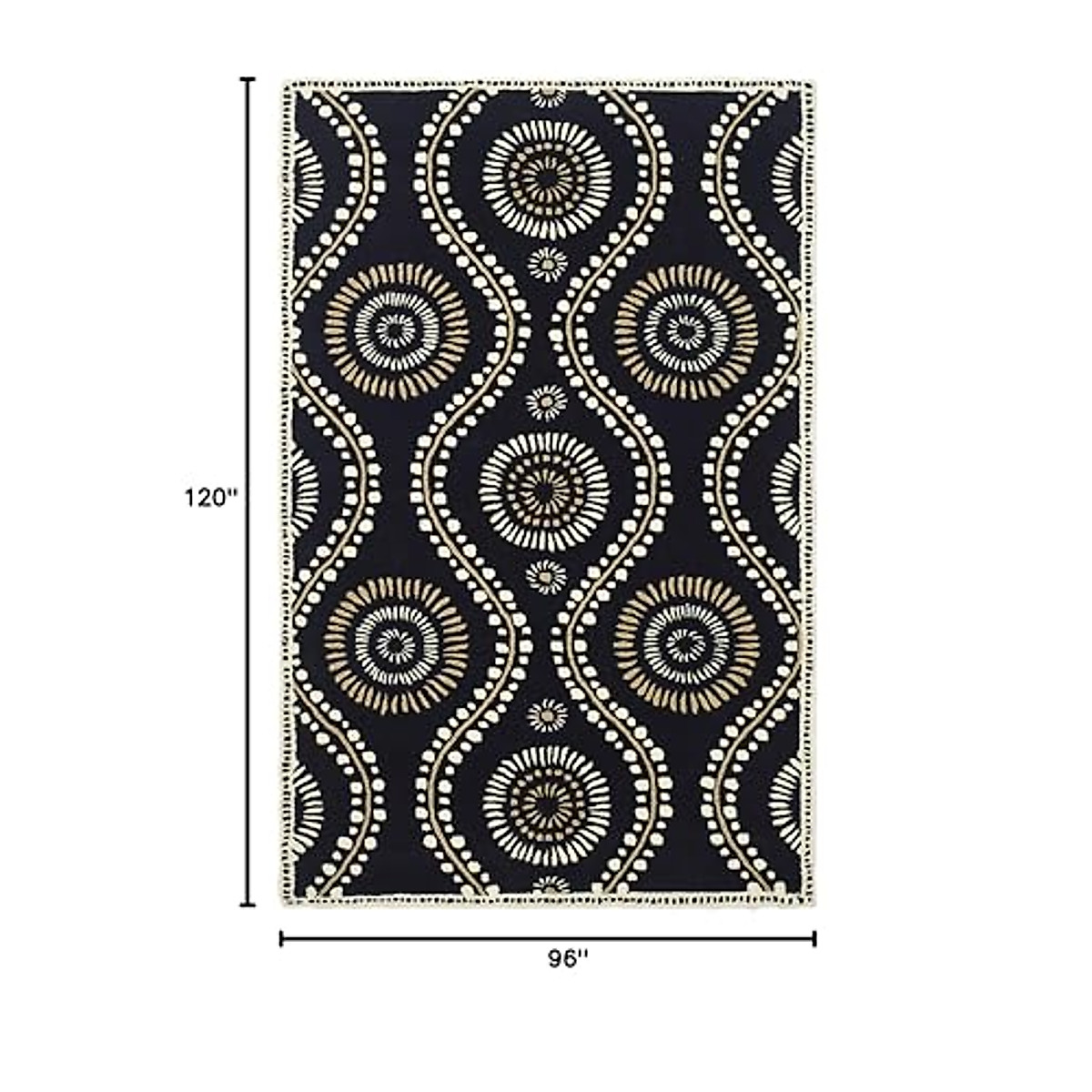 Martha Stewart Collection by SAFAVIEH 8' x 10' Francesca MSR4532A Handmade Ogee Dot Wool Living Room Dining Bedroom Area Rug