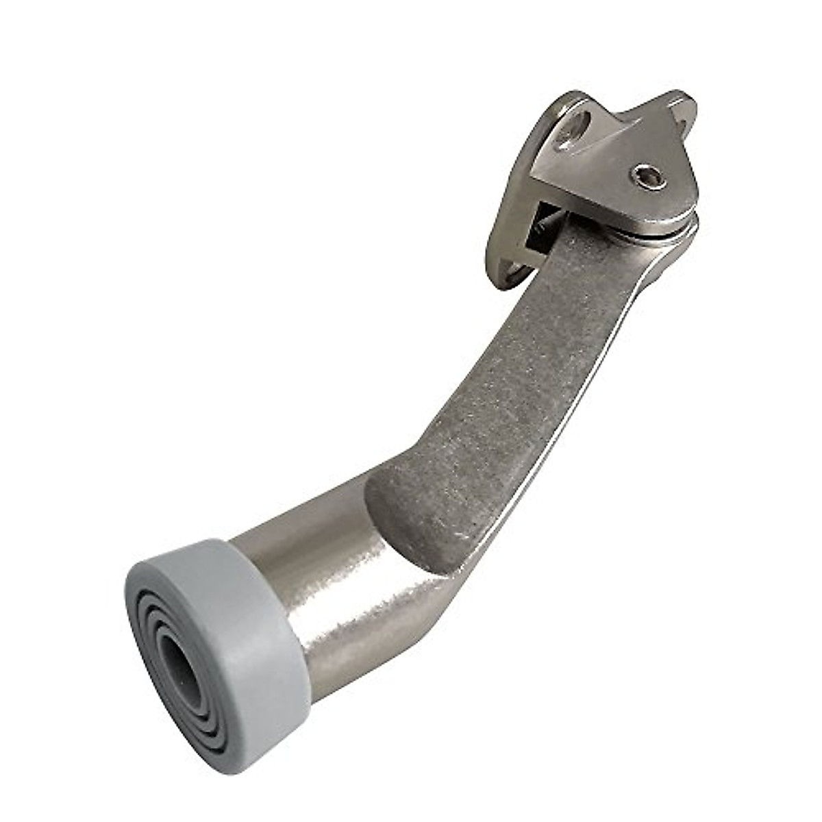 Boshen 5Pcs Kickdown Door Stopper Easy-Install Door Stop Holder Premium Rubber Foot Ajustable Height (Satin Nickel, 5 Pack)