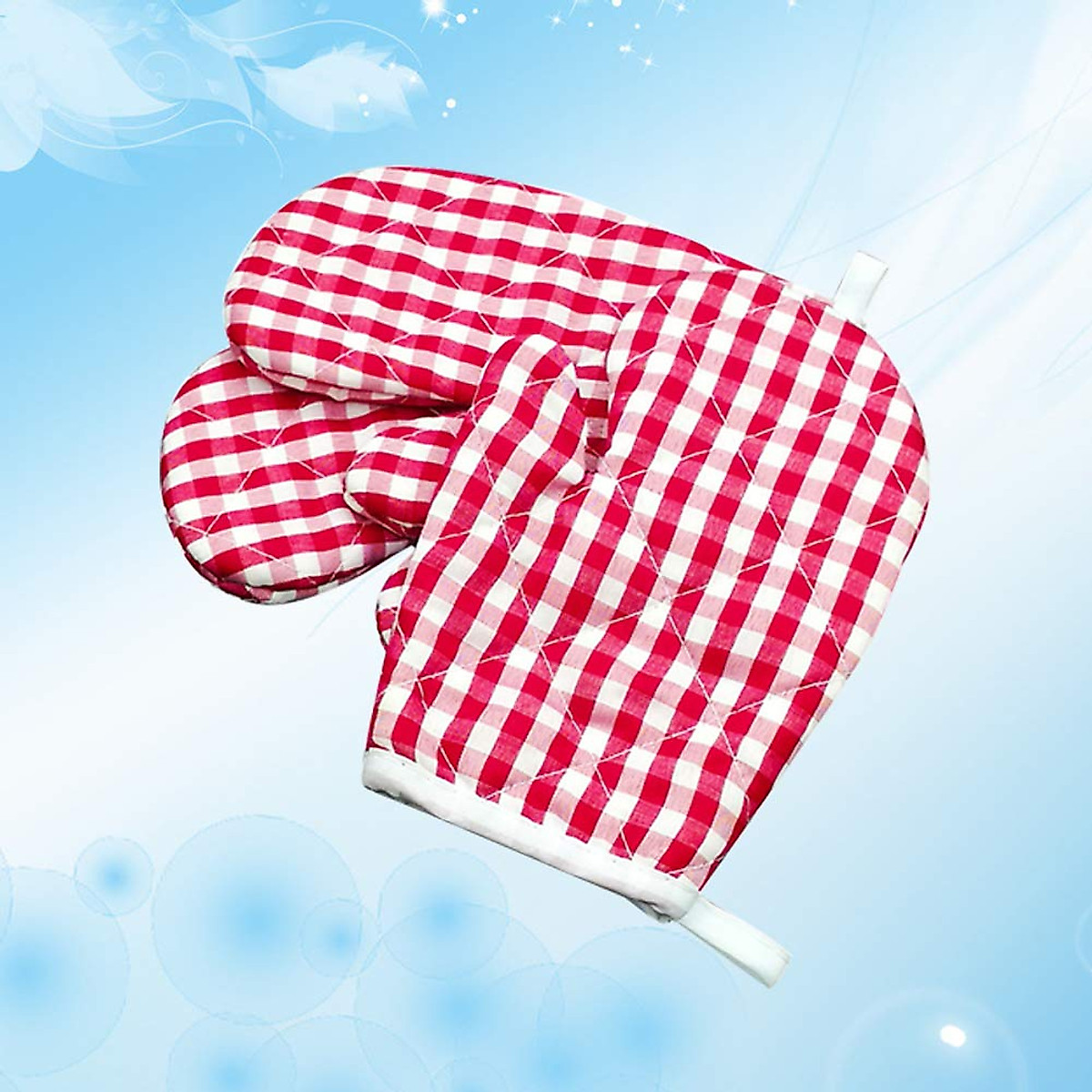 2pcs Kids Heat Insulation Anti-scald Gloves Kitchen Microwave Oven Gloves Mitts Baking Gloves