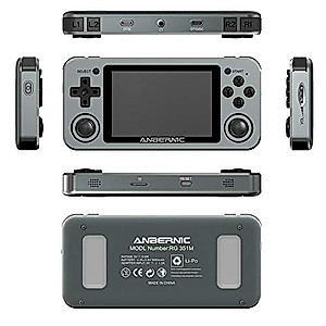 HAIHUANG RG351M Retro Game Console,WiFi Built-in Online Sparring, Handheld Game Console with 64G TF Card 2500 Classic Games, Portable Game Console 3.5 inch IPS Screen Happy Time with Kids (Gray)