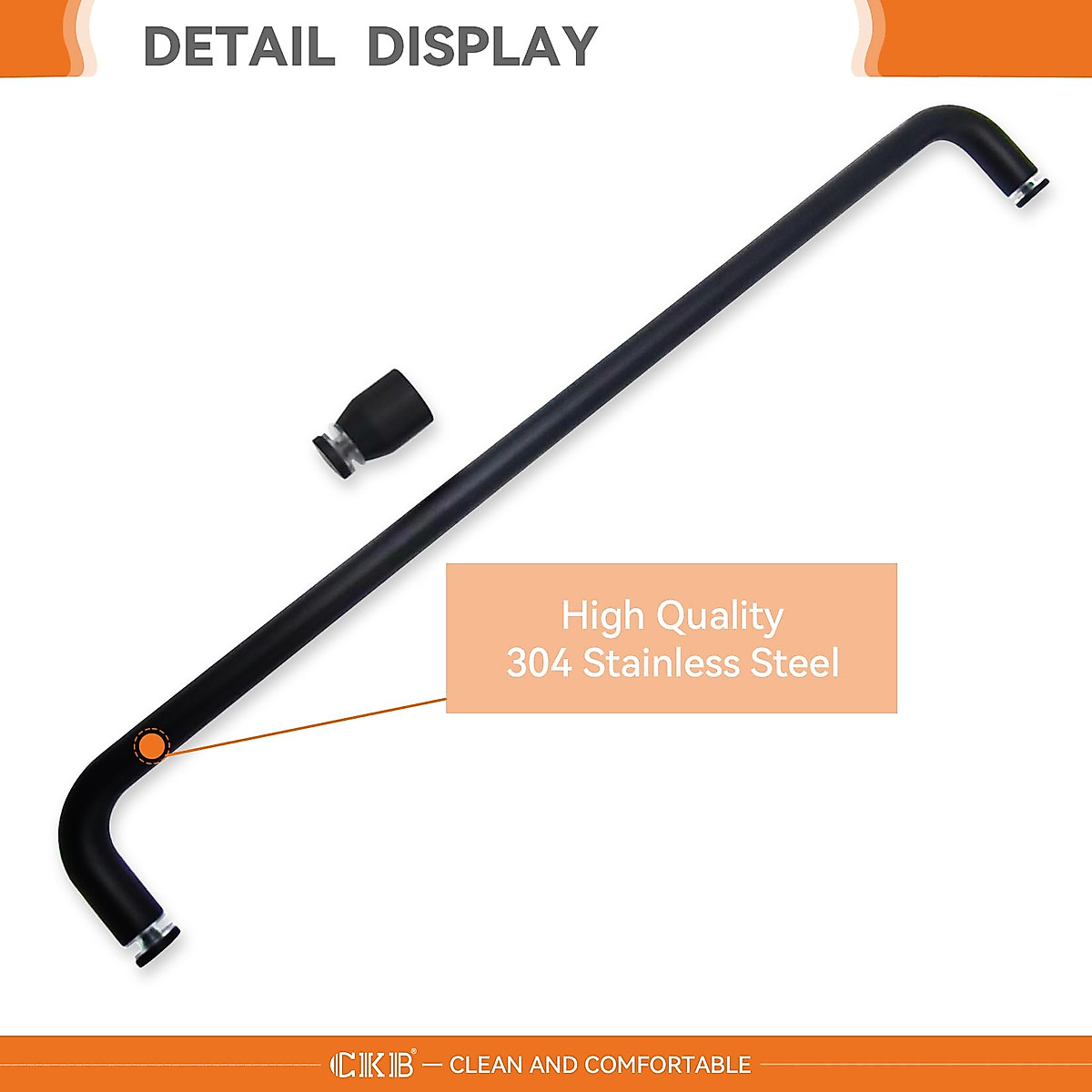 CKB Bathtub Sliding Doors, Semi-Frameless Bypass Tub Doors, 56-60 inch W x 56 inch Height, 1/4 inch Tempered Safety Glass, Matte Black, Berlin