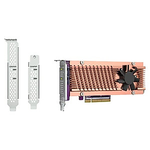 QNAP QM2-2P-384A Dual M.2 PCIe SSD Expansion Card, Supports up to Two M.2 2280/22110 Form Factor M.2 PCIe (Gen3 x4) SSDs, PCIe Gen3 x8 Host Interface, Low-Profile Bracket pre-Loaded, 2 x SSD