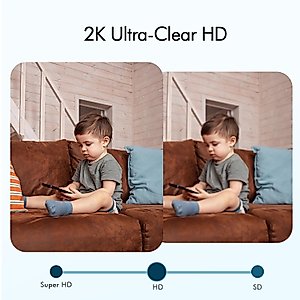 Menggood Wireless Security Camera 2 Pack, 2K HD Cameras for Home Security with Color Night Vision, 2-Way Audio, AI Motion Detection, Siren Alarm Security Camera Work with Alexa-Black