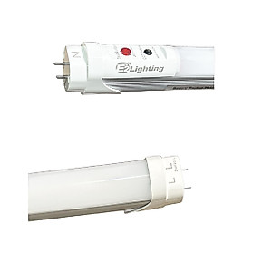 E2 LIGHTING 4ft T8 LED Bulbs, LED Fluorescent Tube Replacement 4ft, T8 LED with Emergency Battery, 5 CCT Tunable 27K-50K, 6W, 120-277V, Ideal for Office and Warehouse-5 Pack