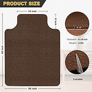Hardwood/Tile Floor Chair Mat,Rolling Chair Mat,Protects Floors,Suitable for Home,Work,Game,Non-Slip Not Stuck Wheel,Easy to Clean,with Lip,Coffee(48"x36")