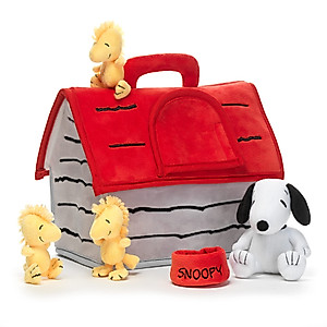 Lambs & Ivy Classic Snoopy Interactive Plush Doghouse with 5 Stuffed Animal Toys