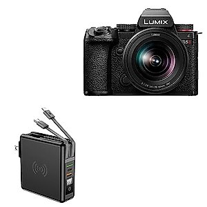 BoxWave Charger Compatible with Panasonic Lumix S5II (DC-S5M2) - Wireless Rejuva Wall Charger (10000mAh) (18W), Wireless Rejuva Wall Charger (10000mAh) for Panasonic Lumix S5II (DC-S5M2) - Jet Black
