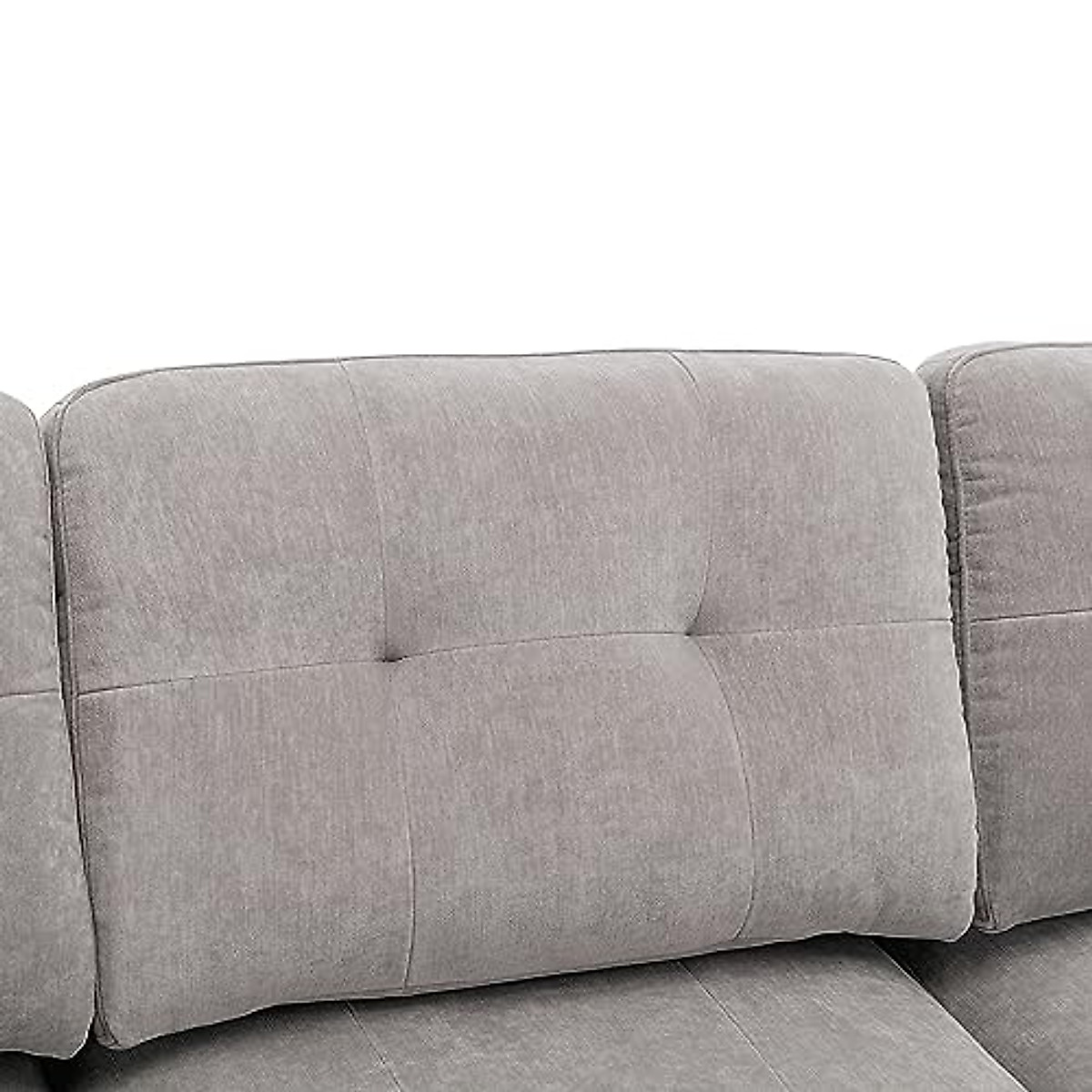 U-Shaped Sectional Sofa w/Reversible Chaise and Movable Ottoman, 110"W 5-Seater Convertible Corner Couch Modern Design Comfy Sofa & Couch with Side Pockets and Nail Head for Home Office Apartment