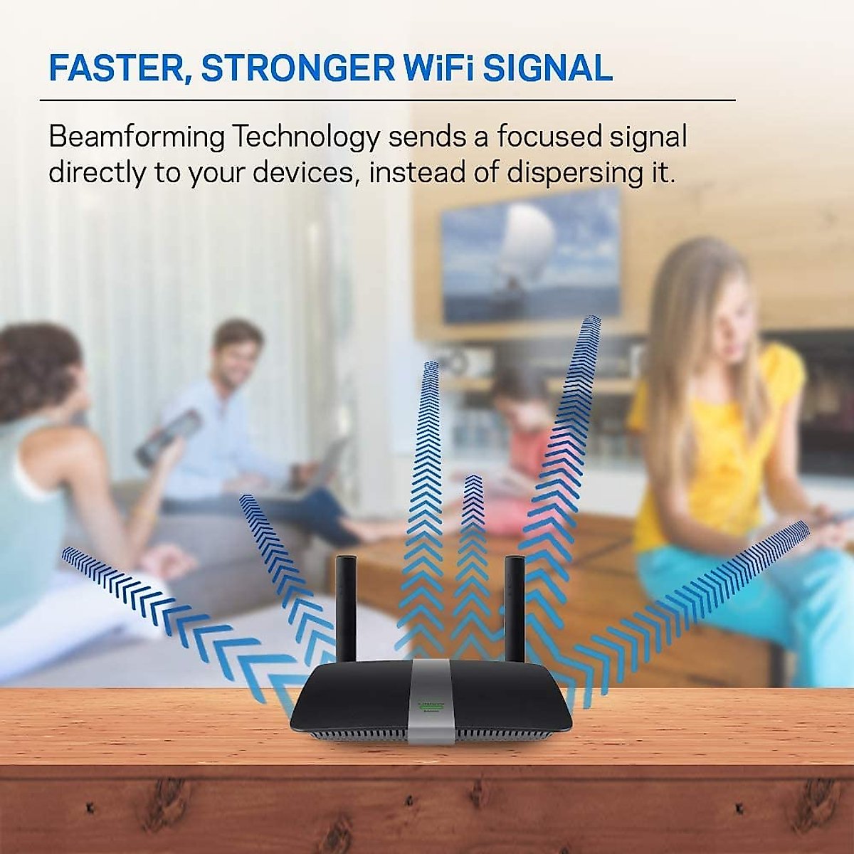 Linksys Max-Stream WiFi 5 Router, Dual-Band, 1,000 Sq. ft Coverage, with Parent Control, Up to 10+ Devices, Speeds up to (AC1200) 1.2Gbps - EA6350-4B