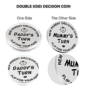 Pregnancy Gifts for First Time Moms, New Parents Gifts Mom and Dad Wine Tumbler with Lid Baby Onesie Socks Drool Bib Decision Coin, Idea for Baby Shower, Gender Reveal(Est 2023)