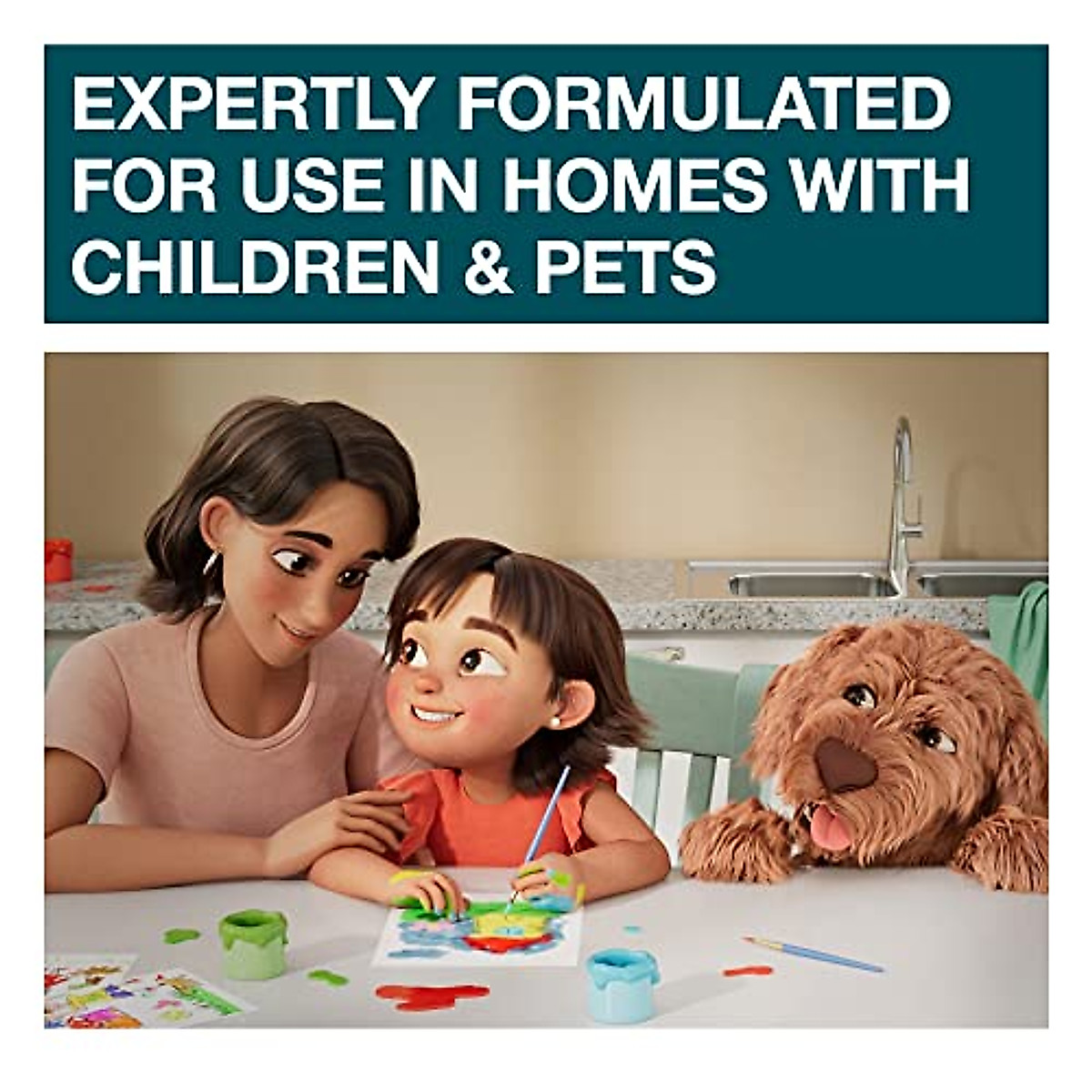 Family Guard Brand Disinfectant Spray Trigger & Multi Surface Cleaner, Antibacterial Spray, Expertly Formulated for Use In Homes with Children & Pets, Fresh Scent, 32 oz (Pack of 1)