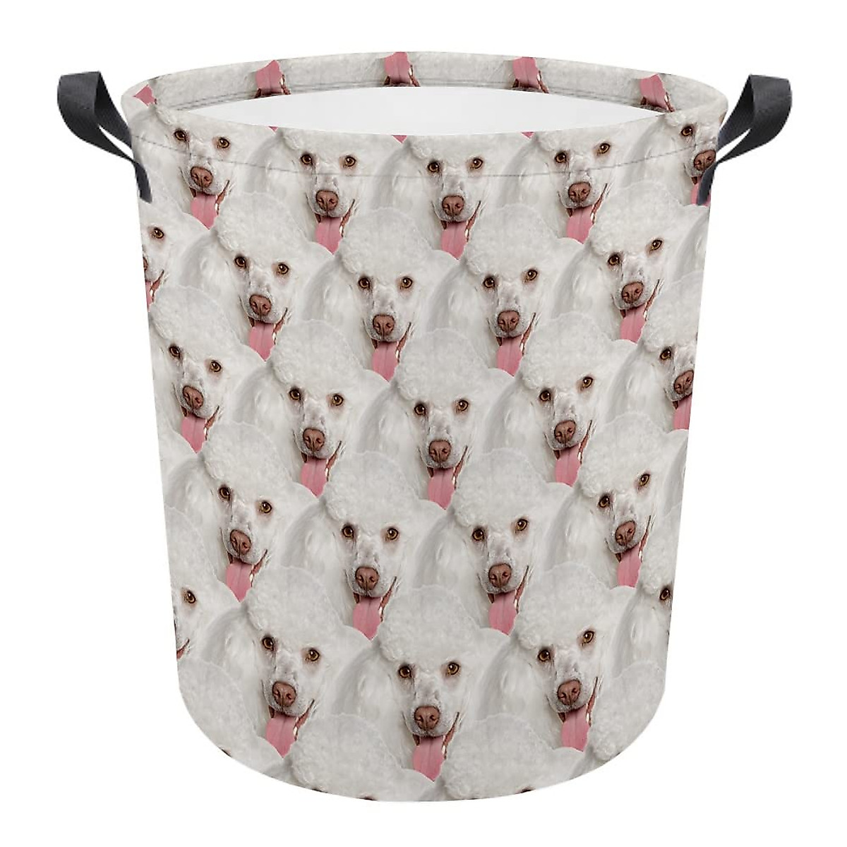 MALIHONG Dog Face Laundry Basket Lovely Poodle Dog Mash Face Animal Collapsible Laundry Hamper with Handle Waterproof Fabric Toy Box Clothes Storage Basket for Bedroom Nursery