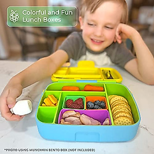 Rectangular Silicone Lunch Box Dividers 3pcs - Bento Box Divider 4"x2"x1.5" - Cupcake Baking Cups - Bento Box Accessories Meal Prep Containers