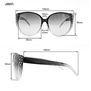 Jessica Simpson Women's J5837 Glitzy Retro Cat Eye Sunglasses with UV400 Protection - Glamorous Sunglasses for Women, 59mm