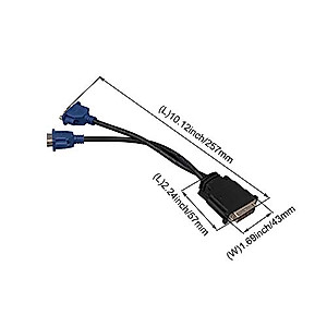 BQLZR DVI-Male DVI-I to VGA Female Monitor Video Splitter Adapter Cable for Duplicating Images,Only Divider Line Can be Used at a Time