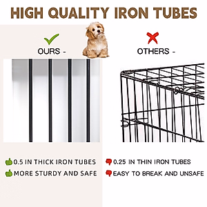 Sunseen Dog Crate Furniture Large Breed Wooden Dog Kennel with Room Divider & 3 Drawer,Double Doors Heavy Duty Dog Crate End Table Indoor TV Stand for Small Medium Large Dog,72''W*24''D*35''H,White