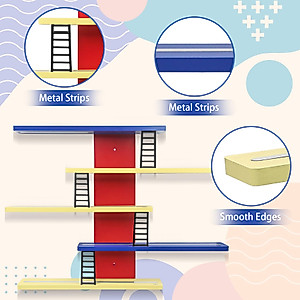 Sun3drucker Wall Shelf for Tonies, 20-35 Tonie Figures, Magnetic Wooden Floating Shelf Compatible with Toniebox MP3 Audio Player & Character, Storage Rack for Children Kids Playroom