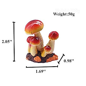 MUAMAX 2 Packs Fairy Garden Mushroom Small Figurines Miniature Garden Mushrooms Fairy Garden Mushrooms Small Little Tiny Mushroom Ornaments Micro Mushroom Figurines Plants Bonsai Craft Decor