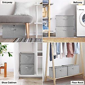 Homaisson 2-Pack Shoe Storage Organizer for Closet, Large Shoe Box Storage + 3 Pack Bed sheet organizers and storage, Foldable Sheet Set Organizers for Linen Closet (Grey+Black)