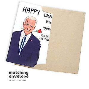 Sleazy Greetings: Funny Romantic Card, Joe Biden Stuttering, Blank Inside, 5x7 Inches, Made in USA