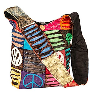 Hobo Colorful Shoulder Bag Women Sling Slouch Hippie Boho (OM-Peace)