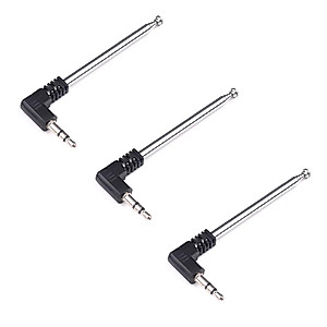Mini FM Radio Antenna 3.5mm Male Telescopic FM Antenna 3-Pack Compatible with Portable Radio Indoor Stereo Receiver AV Audio Video Home Theater Receiver Mobile Cell Phone Bose Radio