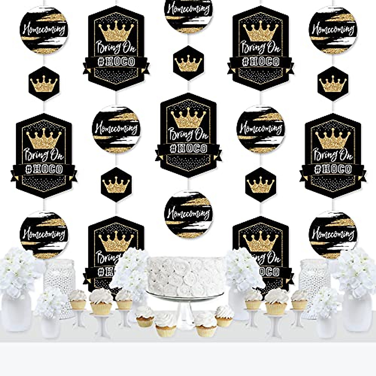 Big Dot of Happiness HOCO Dance - Homecoming DIY Dangler Backdrop - Hanging Vertical Decorations - 30 Pieces