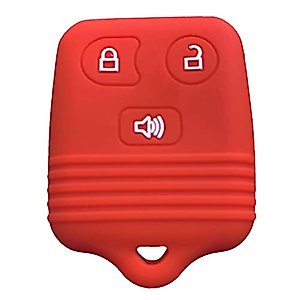 Rpkey Silicone Keyless Entry Remote Control Key Fob Cover Case protector Replacement Fit For Ford Lincoln Mercury Mazda CWTWB1U331 GQ43VT11T CWTWB1U345 8L3Z15K601B 8L-3Z-15K-601B(gules)