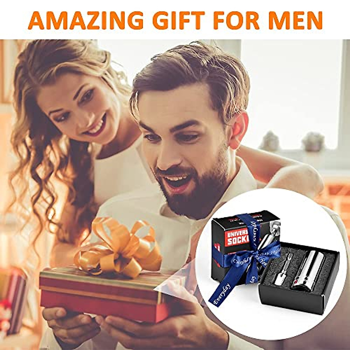 YOMERTO Stocking Stuffers for Men Dad Christmas Gifts Universal Socket Tools Sets, Gifts for Dad Men BEST DAD EVER for Father Grandpa Birthday Gifts from Daughter Son Wife Kids, Multitools 7-19mm