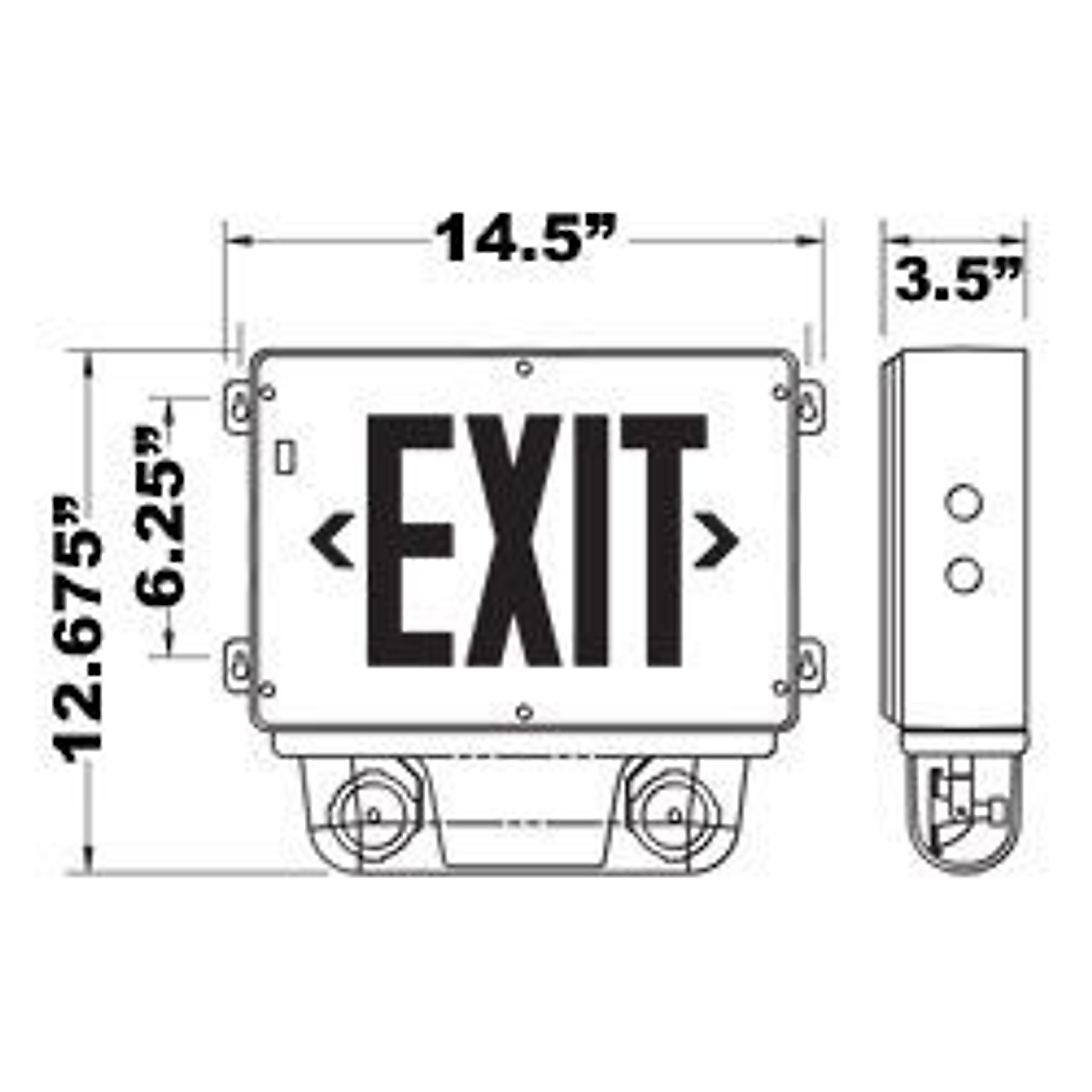 Explosion Proof Exit Sign Combination Gray