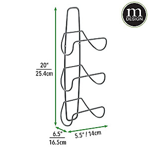 mDesign Metal Wall Mount 3 Level Bathroom Towel Rack Holder & Organizer - for Storage of Washcloths, Hand Towels - Use in Guest, Master, Kid's Bathrooms - 2 Pack - Graphite Gray