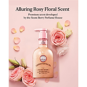VEILMENT NATURAL SPA 2-in-1 BODY WASH & BODY SCRUB BLACK ROSE(13.53fl.oz) - Natural Exfoliating Salt Scrub for Deep Cleansing - Effective on Scars & Wrinkles - Exfoliate & Moisturize Skin Polishes