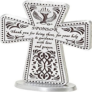 Cathedral Art (Abbey & CA Gift Sponsor Standing Message Cross, 3-Inch, White
