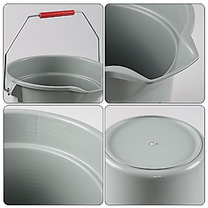 Teyyvn 4-Pack Commercial Round Bucket, 3.5 Gallon Industrial Round Utility Pail with Handle, Gray