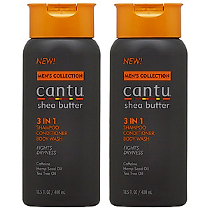 Cantu Men's 3 In 1 Shampoo/Conditioner/Body Wash 13.5oz Pack of 2