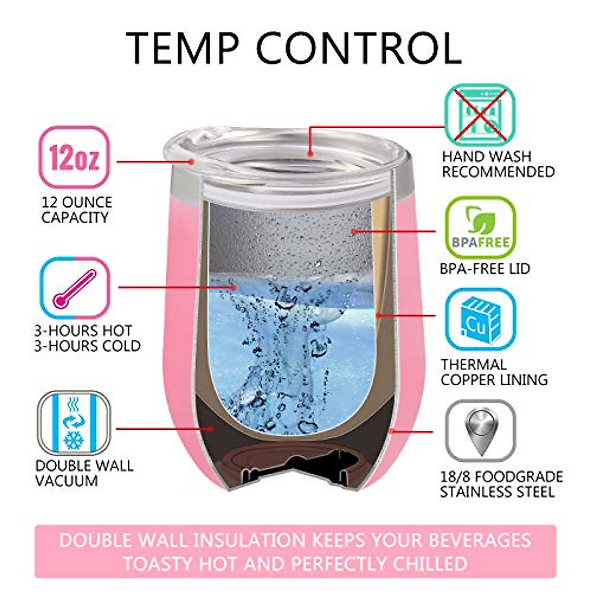 AOZITA Teacher Appreciation Gifts For Women Wine Tumbler - It Takes a Big Heart to Help Shape Little Minds - Teacher Gifts from Student - Pink, 12 oz