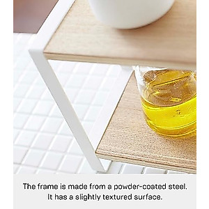 Yamazaki Home Tosca Kitchen Rack - Counter Storage Shelf Organizer - Steel + Wood