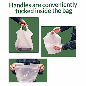 Reli. Take Out/To Go Bags (500 Count Bulk) (Medium 20" L x 9.5" W x 12" H) White Carry Out Shopping Bag, Die Cut Handle, Square Bottom, Reusable - Food Service, Restaurant, Catering, Delivery