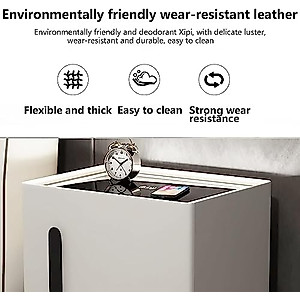 BKEKM Nightstands Smart Nightstand Wireless Charging Station End Table 2 USB Ports Bedside Table 3 Colors Adjustable LED Bedside Cabinet Well Made