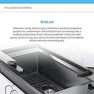 MR Direct 3218C-18-SLG 3218C 18 Gauge Single Bowl Kitchen Sink, SinkLink, Stainless Steel/Gray