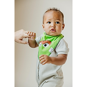 Copper Pearl Baby Bandana Bibs - 4 Pack Soft Cotton Baby Bibs for Drooling and Teething, Absorbent Drool Bibs for Baby Girl and Boy, Adjustable to Fit Newborns to Toddlers, Tons of Styles (Elmo)