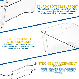 Utopia Home Set of 6 Fridge Organizer - Includes 6 Refrigerator Organizer Bins (5 Drawers & 1 Egg Holder) - Pantry Organization And Storage Bins for Freezers, Countertops and Cabinets