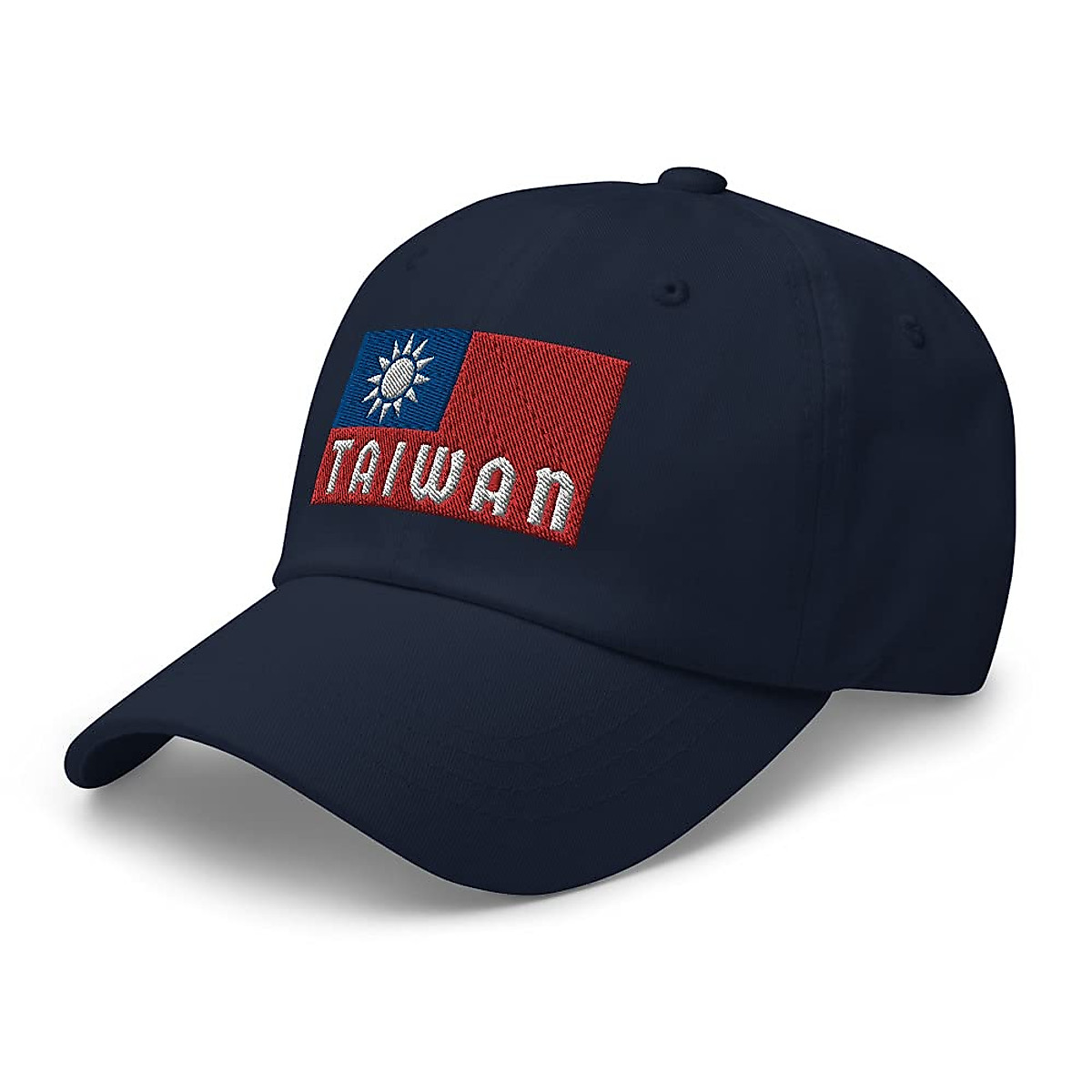 Taiwanese National Flag Hat (Embroidered) Adjustable Taiwan Dad Hat Navy