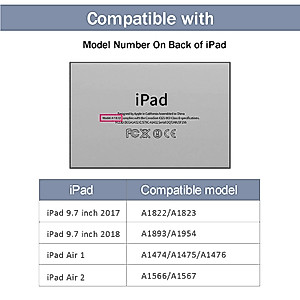 Gahwa iPad 9.7 Case 2018 iPad 6th Generation/ 2017 iPad 5th Generation/iPad Air 2/iPad Air Case - Ultra Slim Lightweight Stand Case with Auto Wake/Sleep Slim Smart Cover for iPad 9.7 Inch(Lavender)